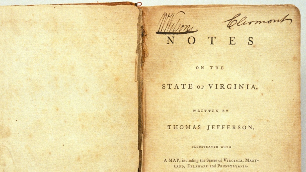 Jefferson and Notes on the State of Virginia | Thomas Jefferson's ...